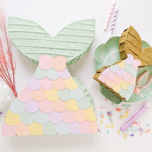 Pastel Rainbow Mermaid Tail Mini Pinata | Mermaid Party Favor, Mermaid ...