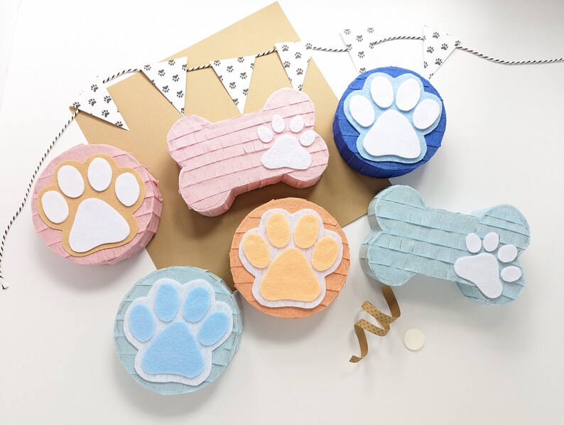 Dog Paw Print Pinata | Puppy Birthday Party Decor, Adoption Gift - Etsy