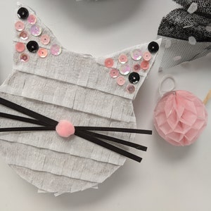 Kitty Cat Mini Pinata With Sequin Ears | Cat Party Decoration, Kitten ...