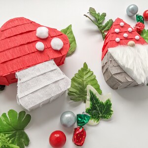 Gnome or Mushroom Mini Pinata in Pink or Red | ONE Pinata | Rustic ...