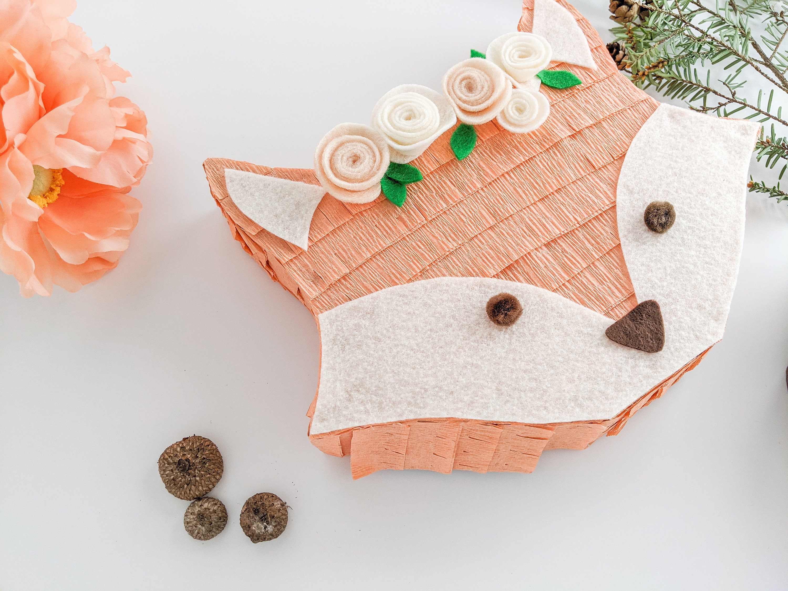 Woodland Fox Mini Pinata | Boho Floral Crown, Personalized Gift - Etsy