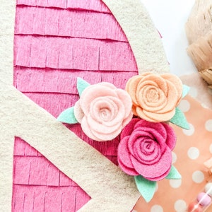 Pink Peach Peace Sign Mini Pinata | ONE Pinata | Felt Flower Peace Sign ...