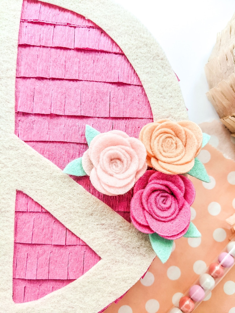 Pink Peach Peace Sign Mini Pinata ONE Pinata Felt Flower - Etsy