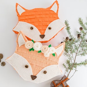 Woodland Fox Pinata | Fox Mini Pinata, Boho Floral Crown, Woodland ...