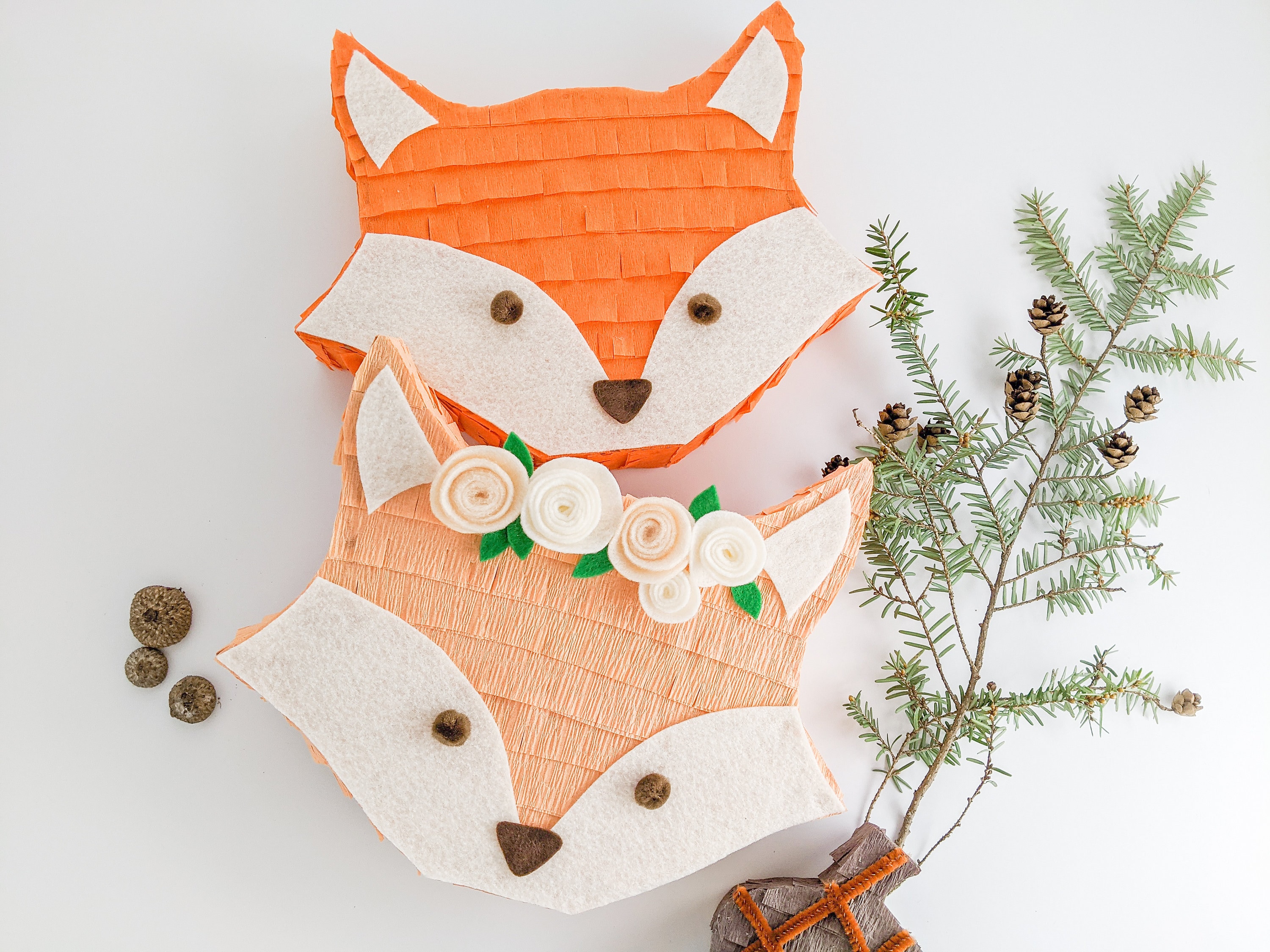 Woodland Fox Pinata Fox Mini Pinata Boho Floral Crown | Etsy