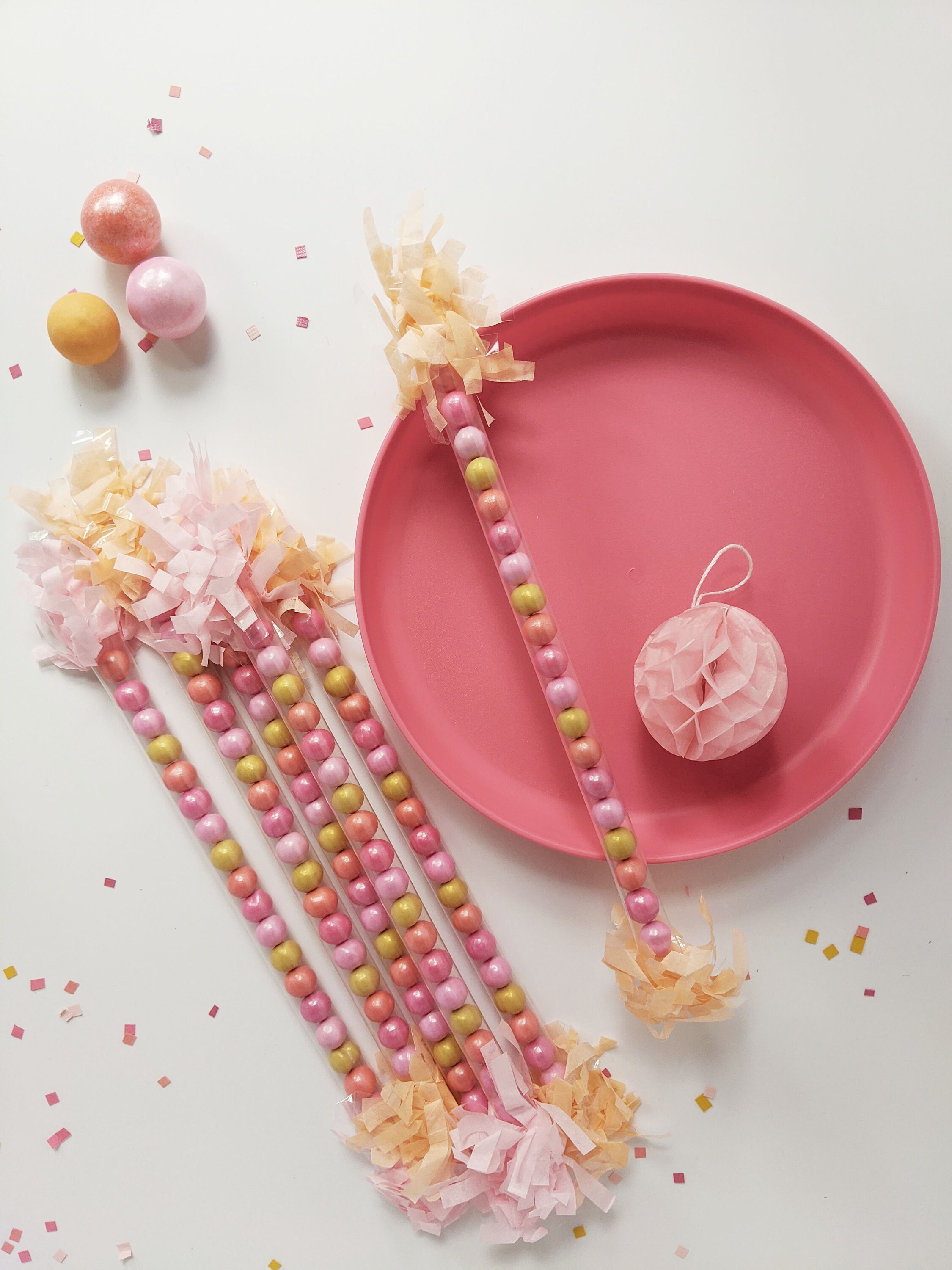 Girly pastel candy wands in light pink bright pink coral and - Etsy Polska