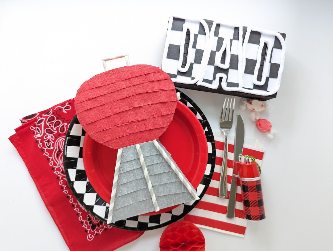 Red BBQ Grill Mini Pinata | Cookout Party Decor, Father's Day Gift Box ...