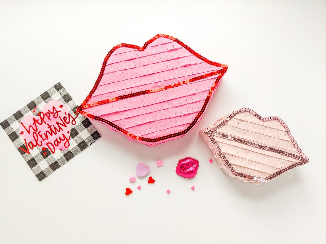 Lips Mini Pinata (1), Valentine's Day Pinata, Kiss Me Lips Pinata ...