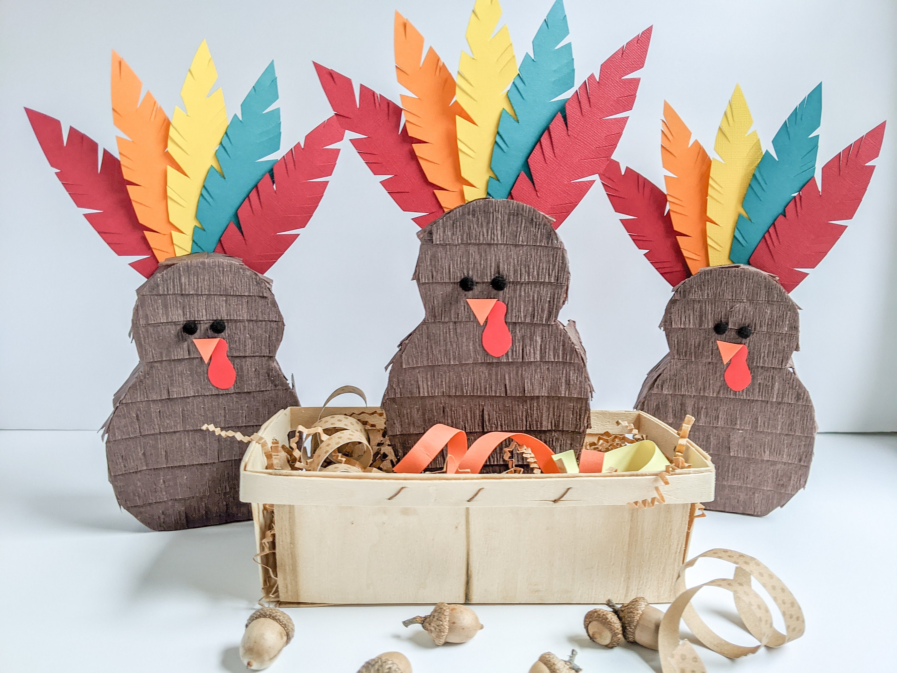 Pída una mini piñata de pavo de Acción de Gracias en colores | Etsy