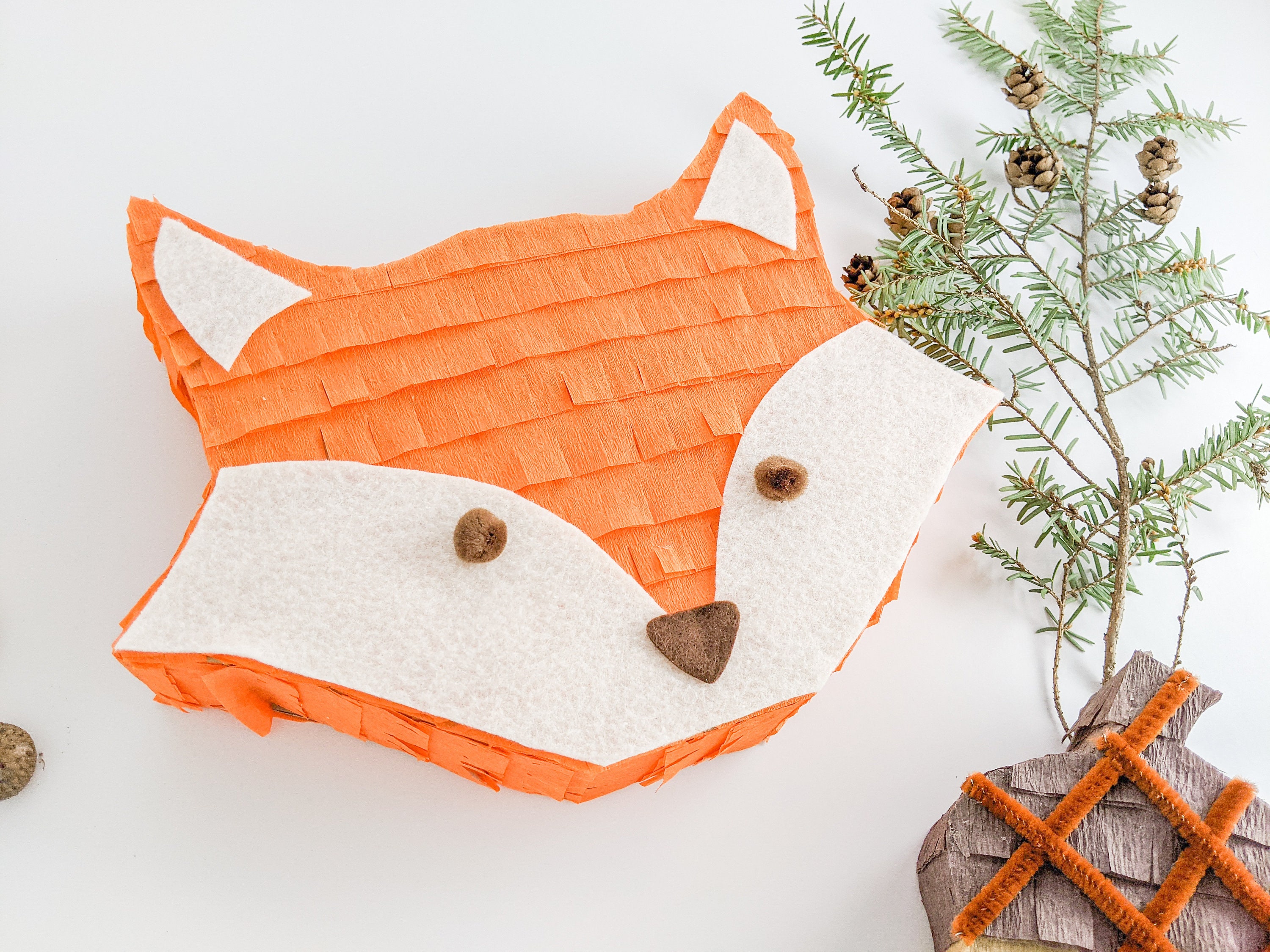 Woodland Fox Pinata Fox Mini Pinata Boho Floral Crown | Etsy