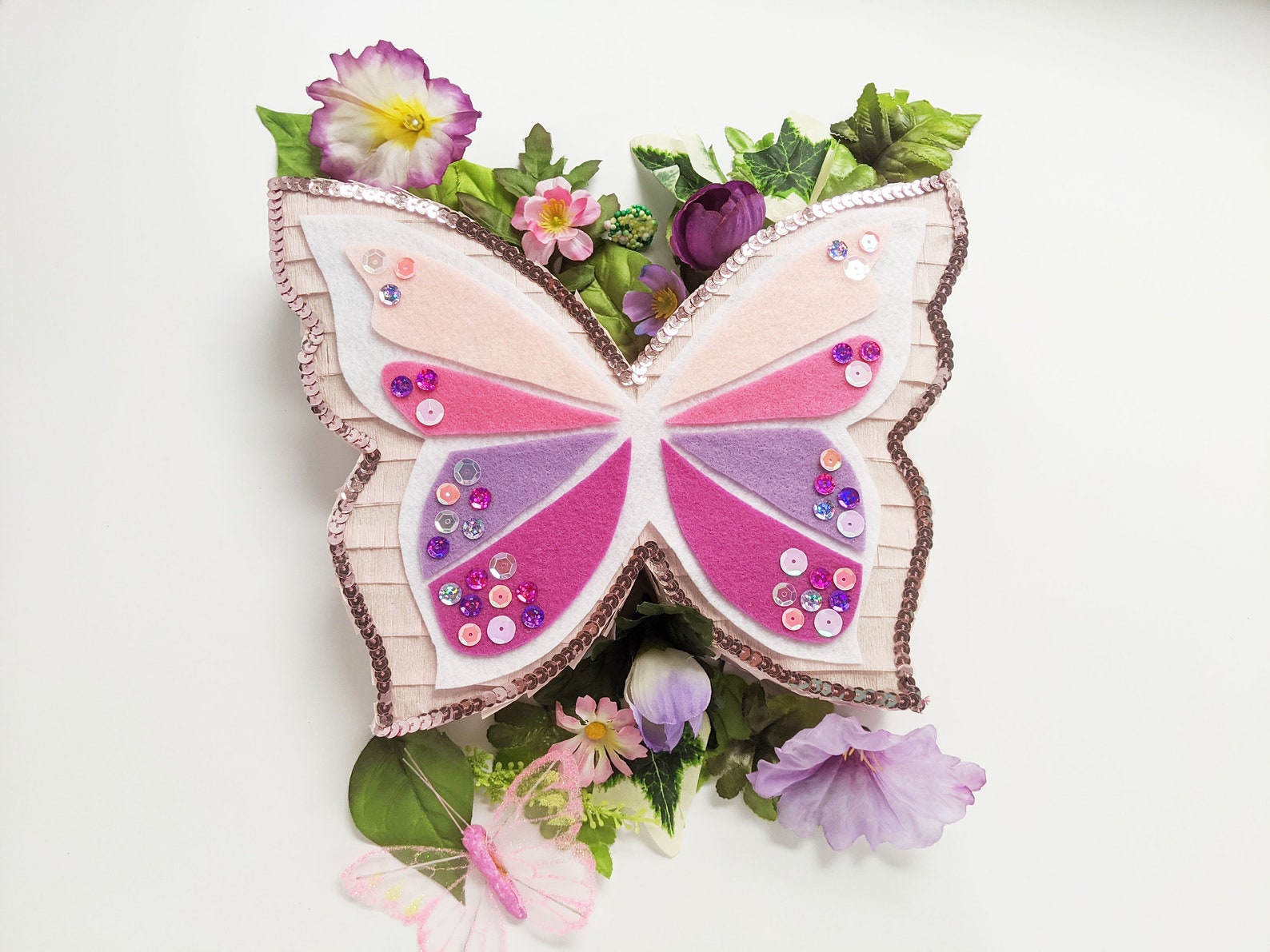Pink Purple Ombre Butterfly Mini Pinata | Fairy Party Decor - Etsy