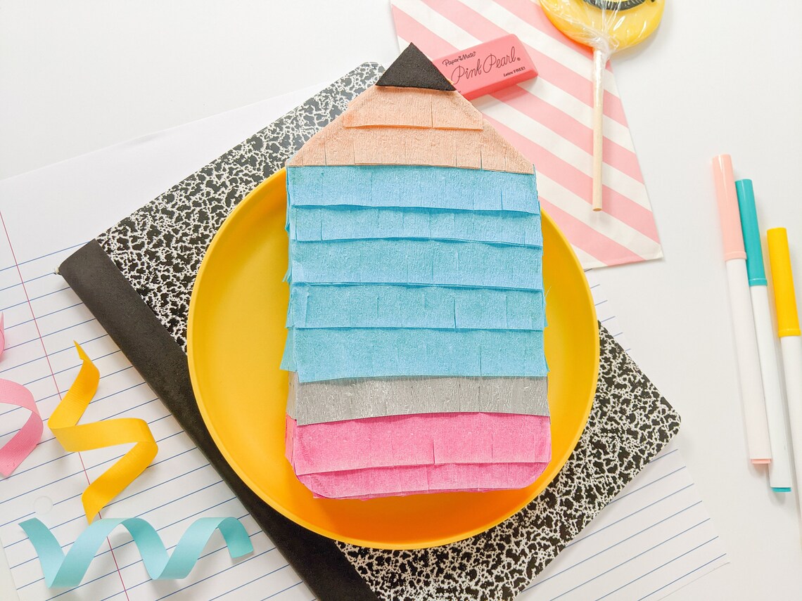 Blue pencil mini pinata first day of school gift back to | Etsy