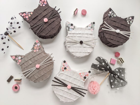 Kitty Cat Mini Pinata With Sequin Ears Are You Kitten Me - Etsy