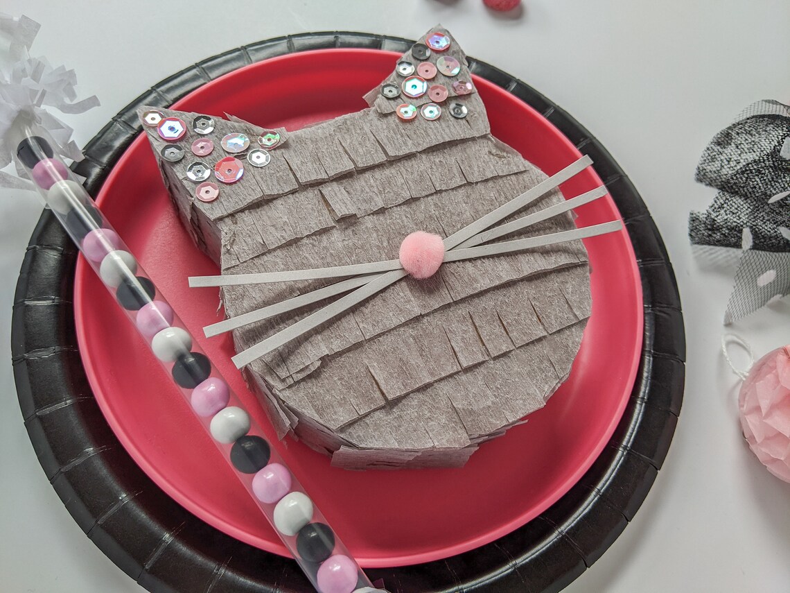 Kitty cat mini pinata with sequin ears Are you kitten me | Etsy