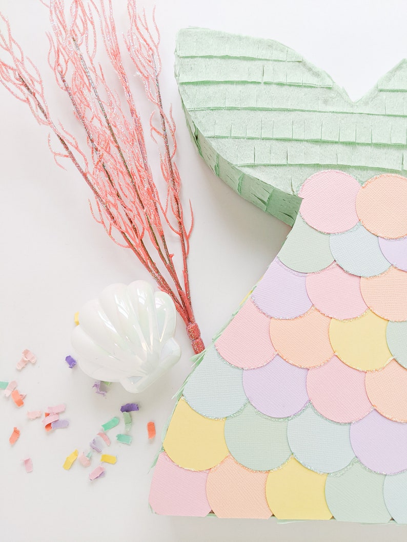Pastel Rainbow Mermaid Tail Mini Pinata Mermaid Party Favor - Etsy