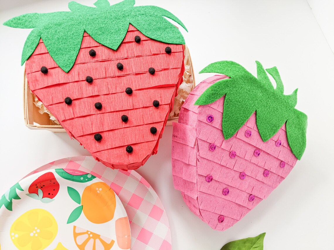 Strawberry Mini Pinata in Red or Pink ONE Pinata Berry - Etsy