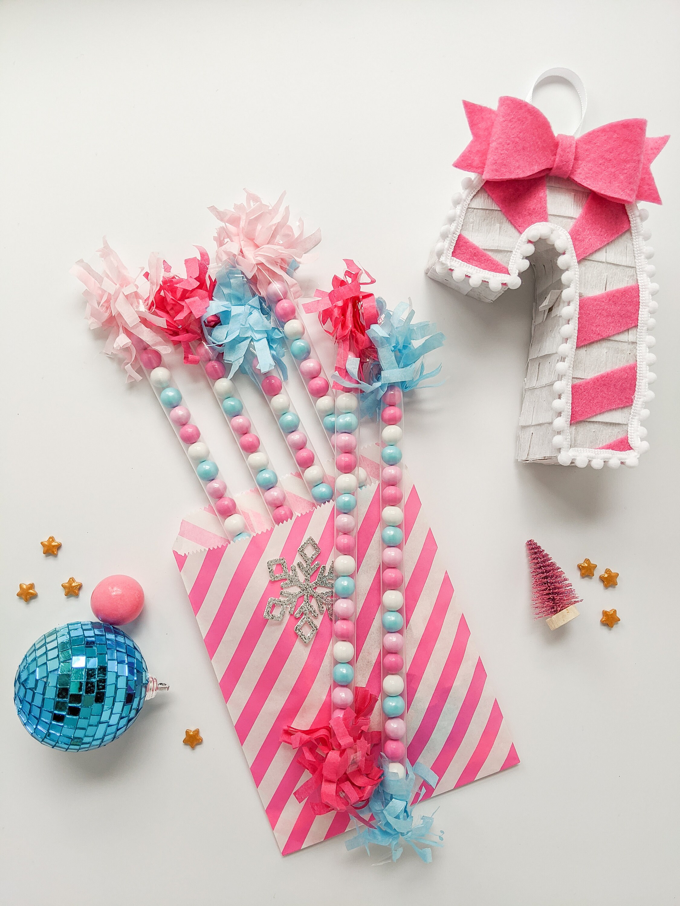 Candy wands: light pink hot pink white powder blue SET of | Etsy