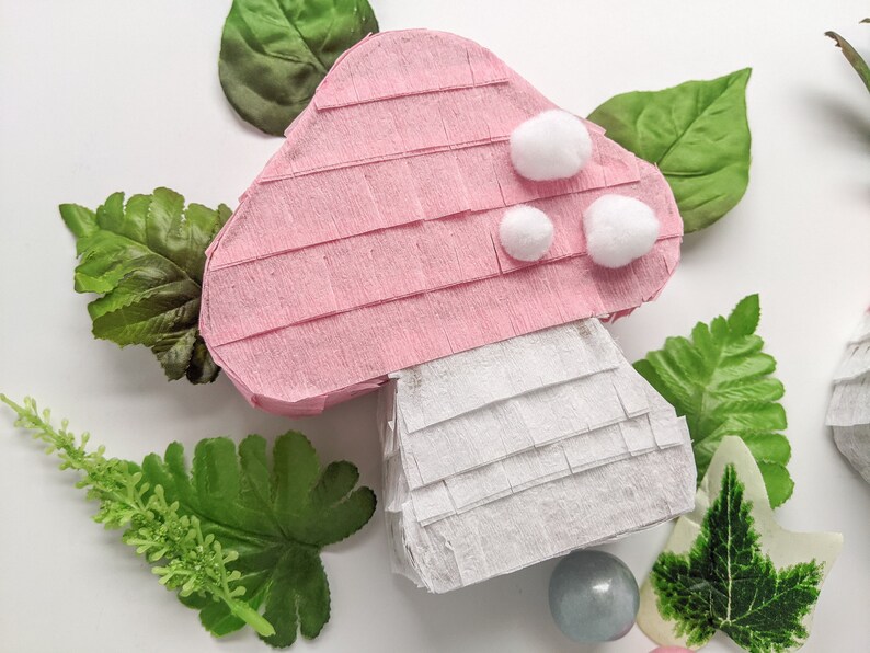 Mushroom Mini Pinata in Pink or Red ONE Pinata Rustic - Etsy