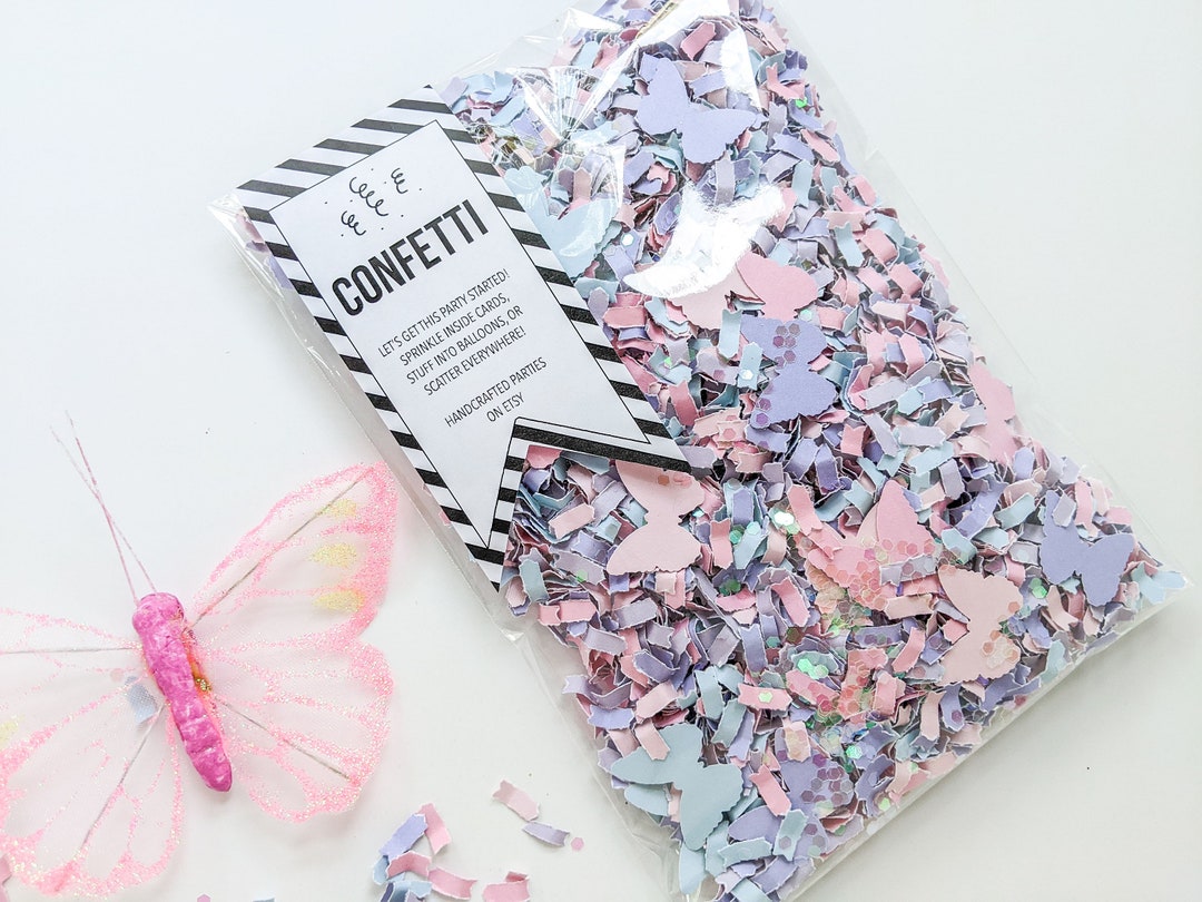 Pastel Butterfly Confetti With Iridescent Glitter | Party Table Decor ...