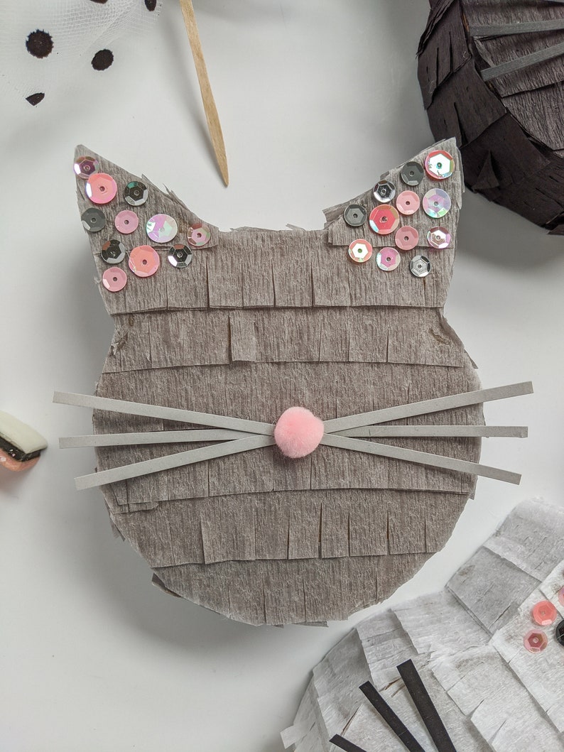 Kitty Cat Mini Pinata With Sequin Ears Are You Kitten Me - Etsy