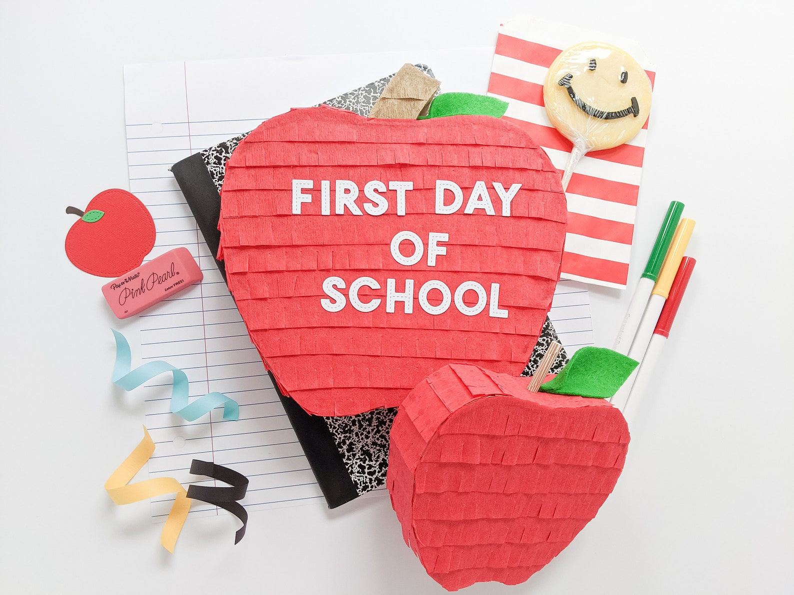 First Day of School Red Apple Mini Pinata Back to School - Etsy