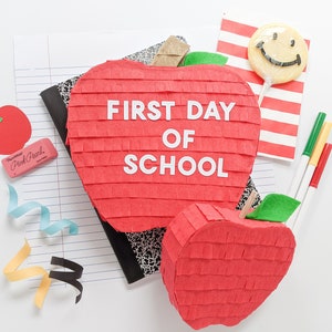First Day of School Red Apple Mini Pinata | Back to School Party ...