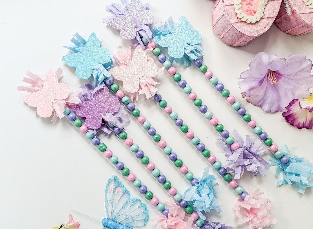 Pastel Butterfly Chocolate Candy Wands | SET of 6 | Sixlets Chocolate ...