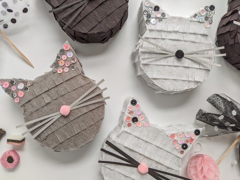 Kitty Cat Mini Pinata With Sequin Ears Are You Kitten Me - Etsy
