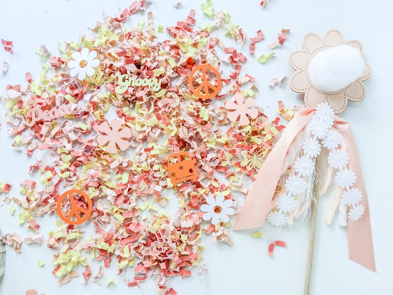Groovy Flower Power Boho Confetti 70s Party Confetti Two - Etsy