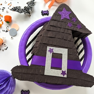 Witch Hat Halloween Pinata in Black or Pink (1), Witch Hat Mini Pinata ...