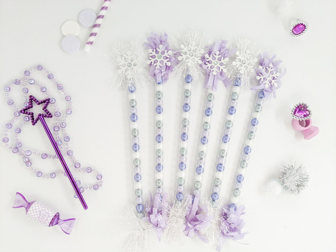 Snowflake Candy Wands: Lavender, Silver, White Party Favors (set of 6 ...