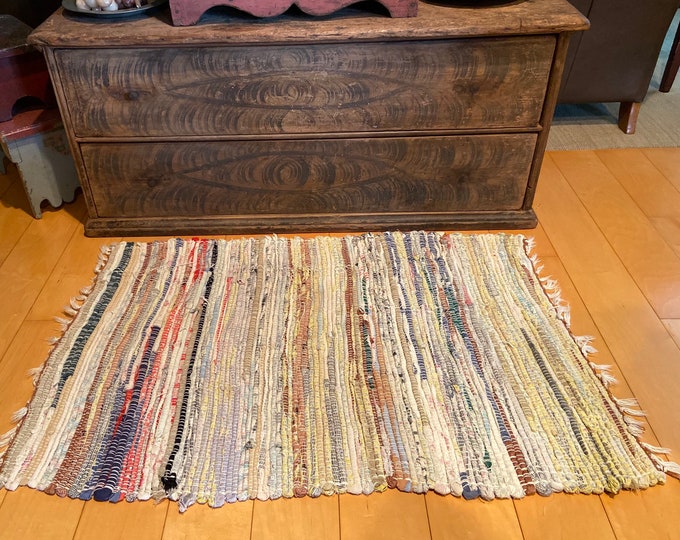 Vintage Primitive Handmade Rag Rug Country Farmhouse Decor - Etsy