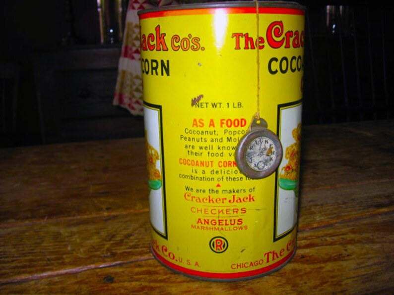Antique Tin Cracker Jack Cocoanut Corn Crisp Tin W/ Original - Etsy