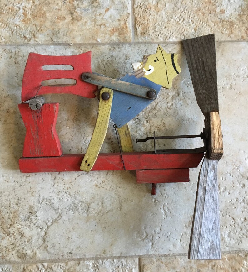 Vintage Primitive Whirligig Wooden Folk Art Handmade Man - Etsy