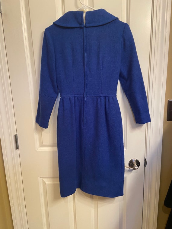 Vintage 1950s Peacock Cobalt Blue Wool Wiggle Dress b… - Gem Vintage 1950s Peacock Cobalt Blue Wool Wiggle Dress b… - Gem