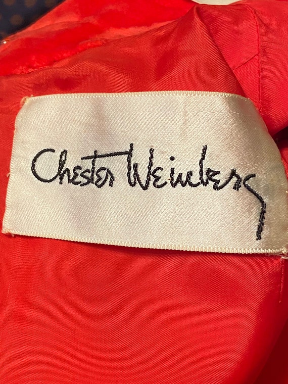 Vintage Chester Weinberg Red Velvet and Silver Gray T… - Gem