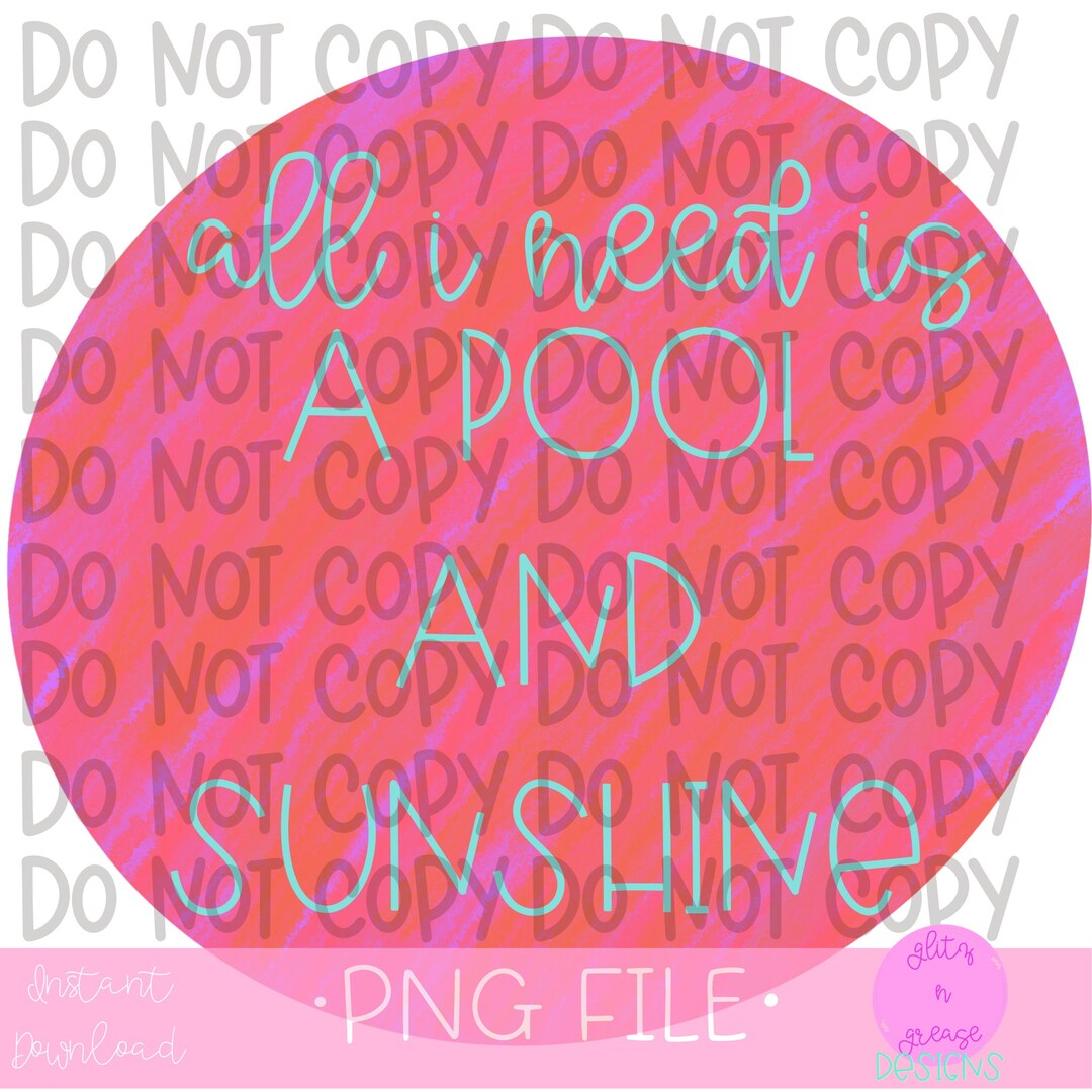 Pool and Sunshine Png, Digital Download, Sublimation Design, Summer Png ...