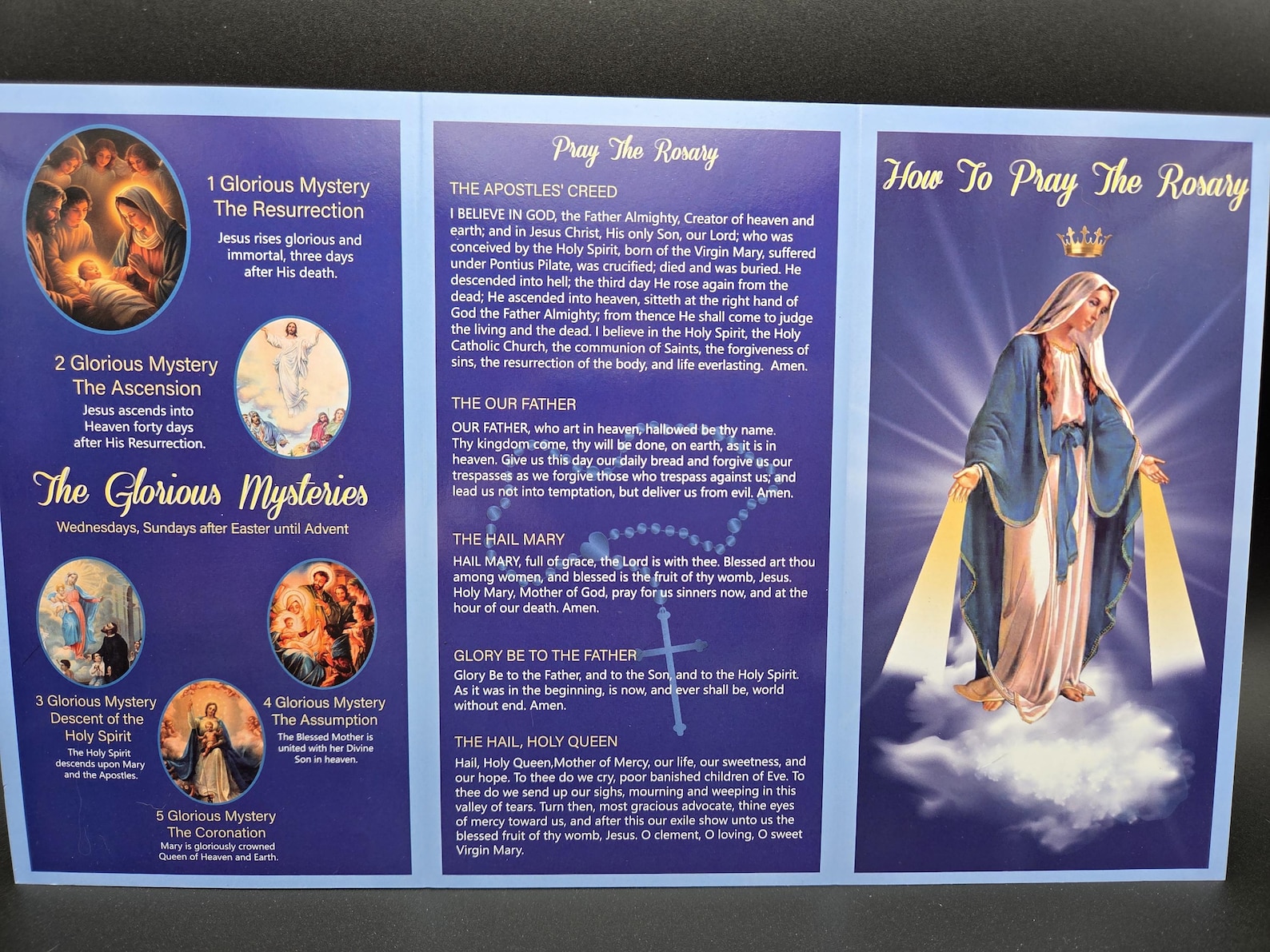 How to Pray the Rosary Tri-fold Booklet - Etsy