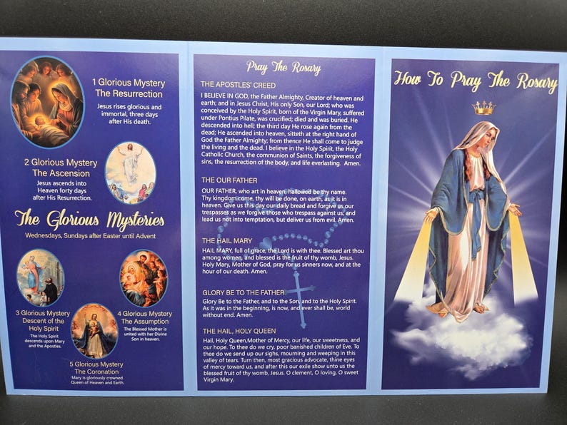 How to Pray the Rosary Tri-fold Booklet - Etsy