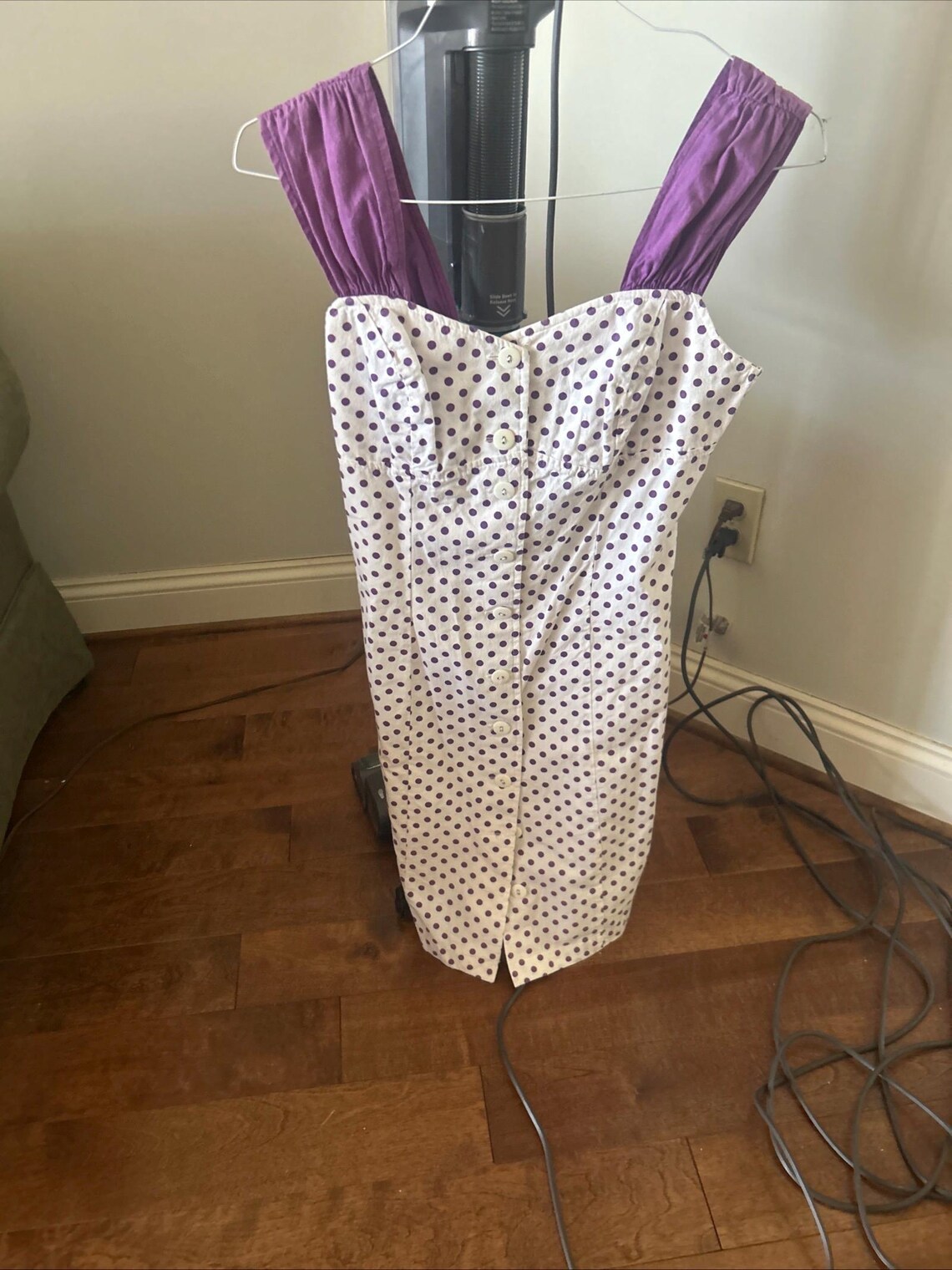 Purple Pok a Dot Sundress by Contemporary Casuals. VINTAGE 80s - Etsy