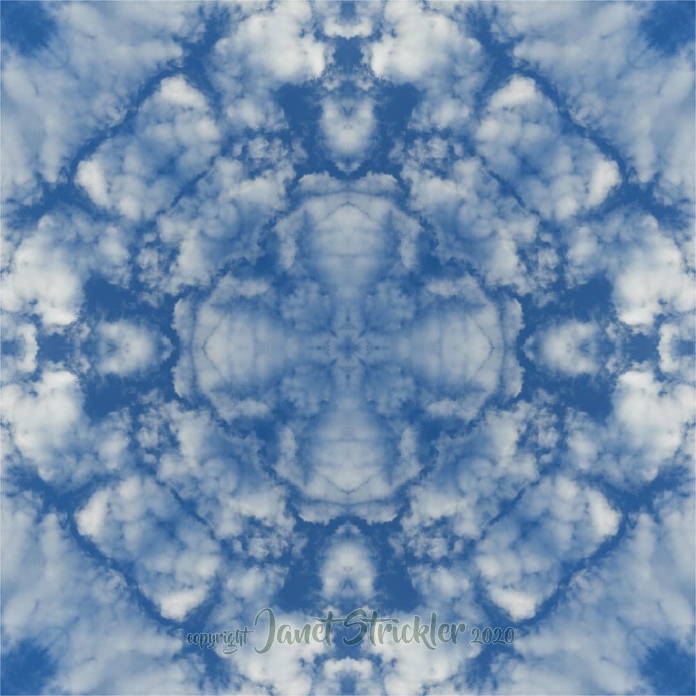 Kaleidoscopic Mandala "sky-gazing" Blue Nature Mandala 8" Framed Print ...