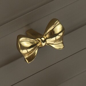 Bow Tie Solid Brass Cabinet Knob Handles Drawer Pulls Knobs Dresser Pulls Gold Cupboard Pulls ...