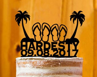 Beach wedding cake topper | Etsy