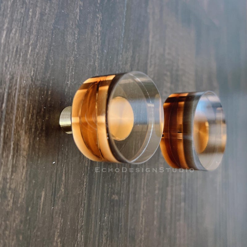 Dresser Knob Red Glass - Etsy UK