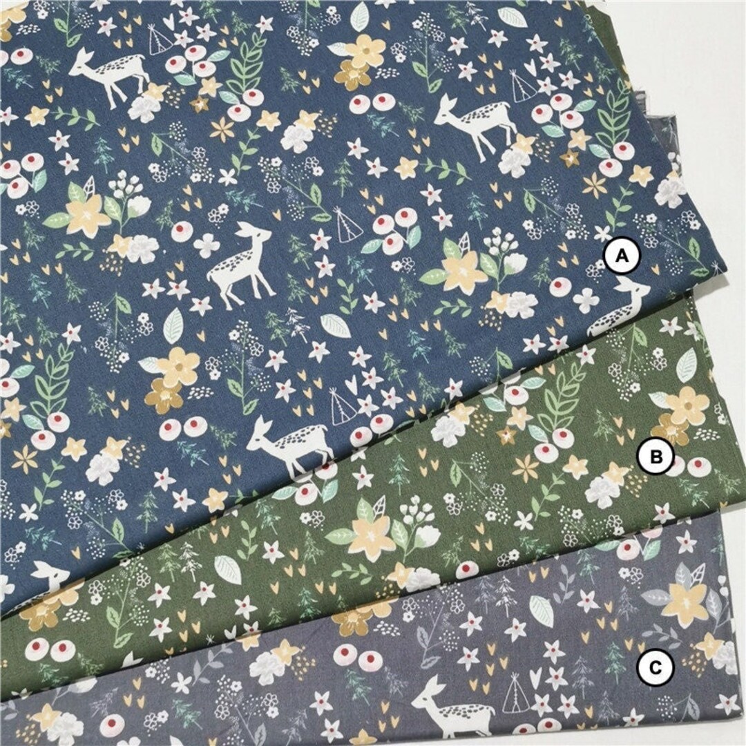Deer Cotton Fabric Animal Fabric 160cm Wide Cotton Material Sewing ...