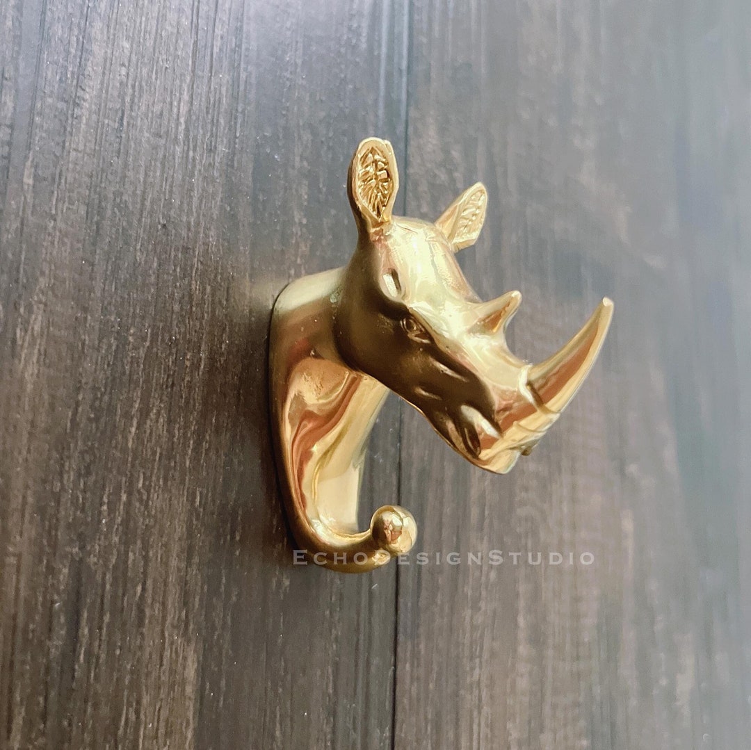 Hippo Hook Solid Brass Hook Gold Metal Hanger Decorative Hanger Hook BS ...