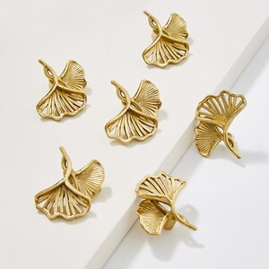 Leaf Solid Brass Cabinet Knob Clover Handles Drawer Pulls Knobs Dresser ...