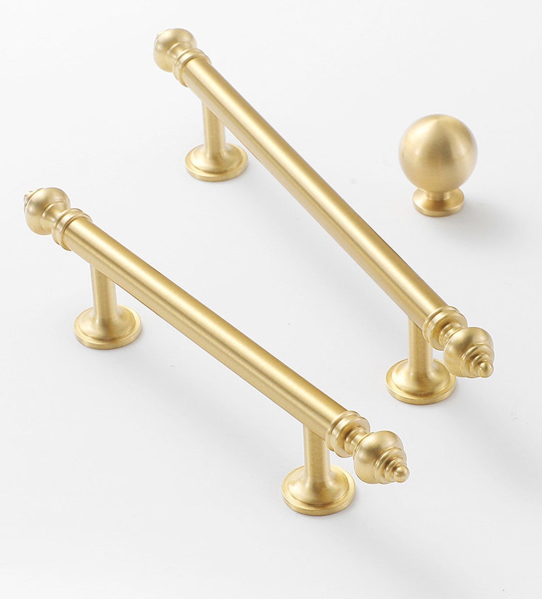 Solid Brass Cabinet Knob Handles Drawer Pulls Knobs Dresser Pulls Gold ...