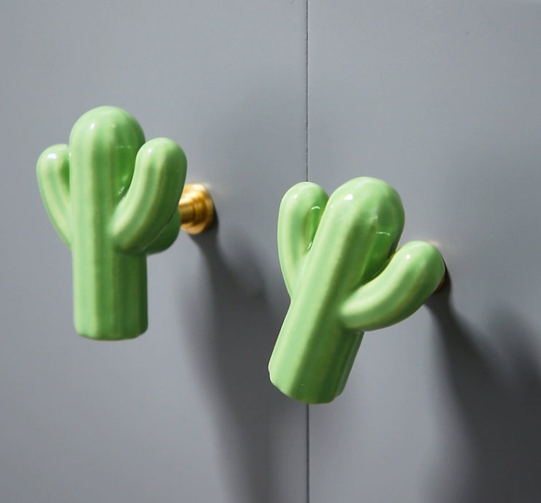 Cactus Cabinet Knob Ceramic Handles Drawer Pulls Knobs Dresser Pulls ...