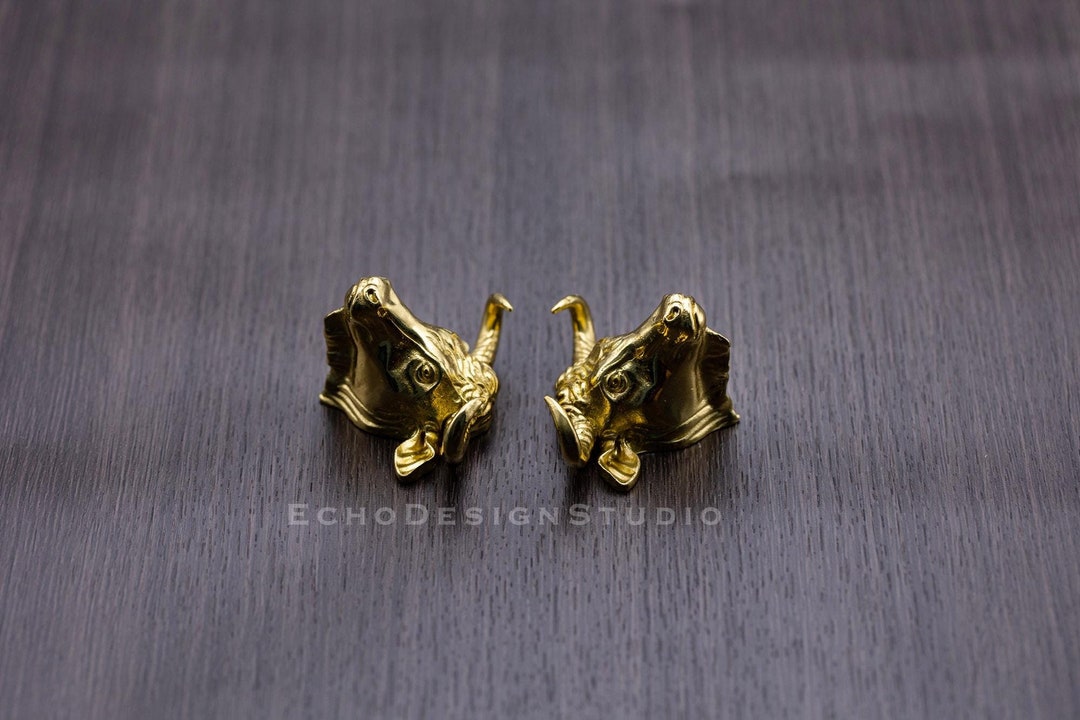 Bull Solid Brass Cabinet Knob Handles Drawer Pulls Knobs Dresser Pulls ...